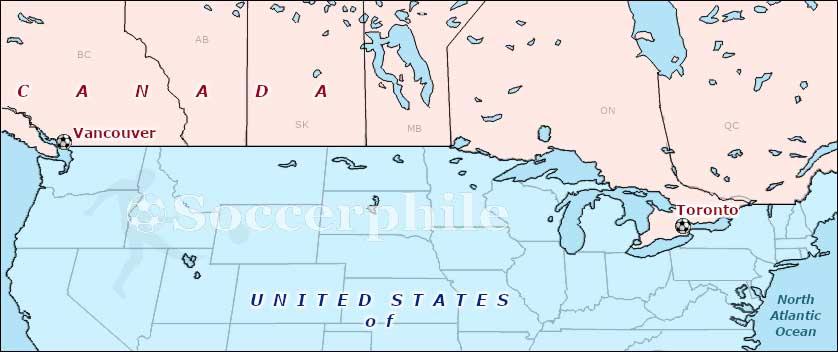 Map of Canada World Cup 2026 Venue Cities | Soccerphile