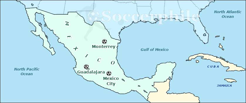 Map of Mexico World Cup 2026 Venue Cities | Soccerphile